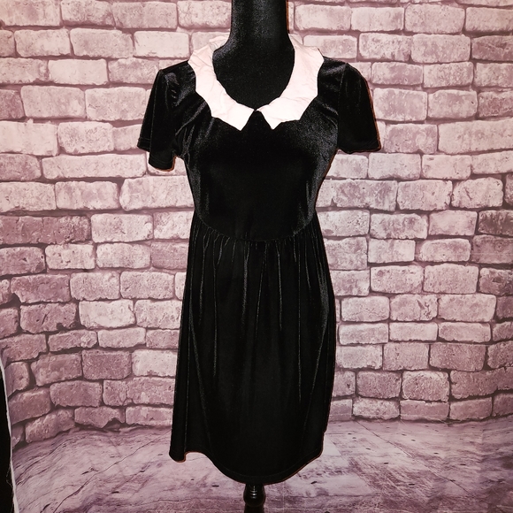 Iron Fist | Dresses | Rare Collab Wednesday Addams Dress Goth Velvet ...